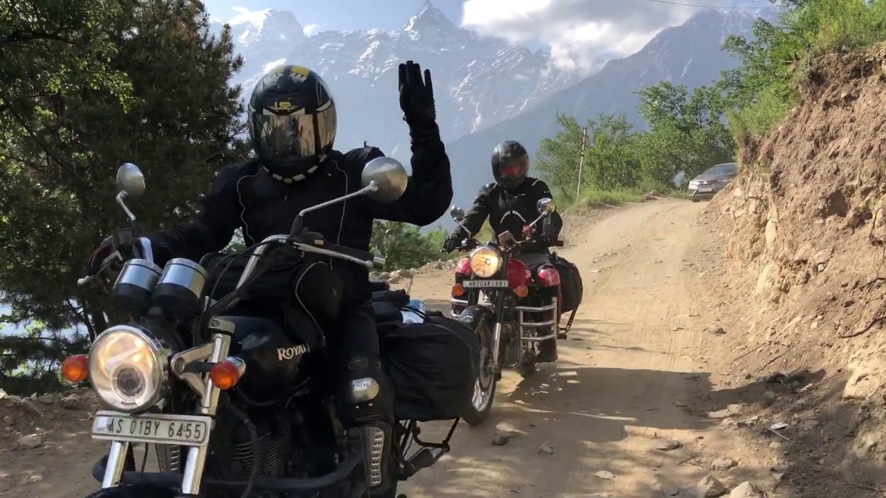 Sumit Samra with fellow riders Riding in Kalpa to the Roghi Village ...