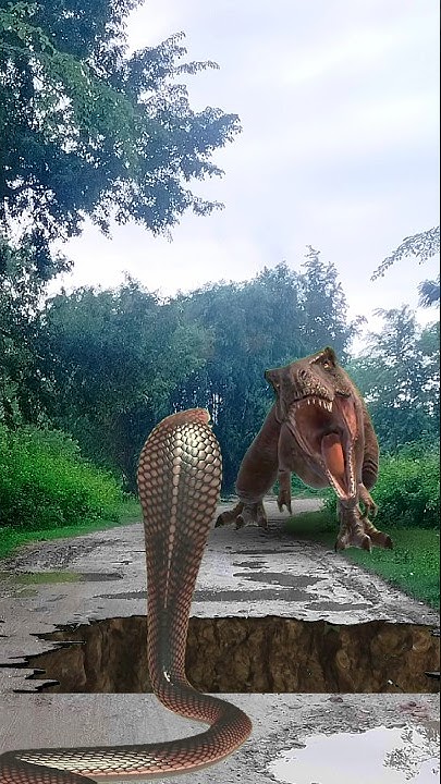 Python Snake vs trex dinosaur fighting | vfx magic video #short #python ...