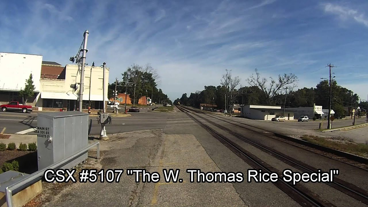 CSX #5107 "The W. Thomas Rice Special" w/ Engineer Laying On The Horn ...