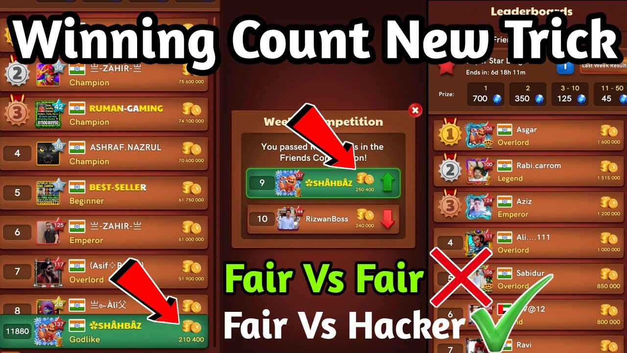 Winning Count New Trick🔥||Fair Vs Fair ||Fair Vs Hacker ||All Hackers Winning Count😱||# ...