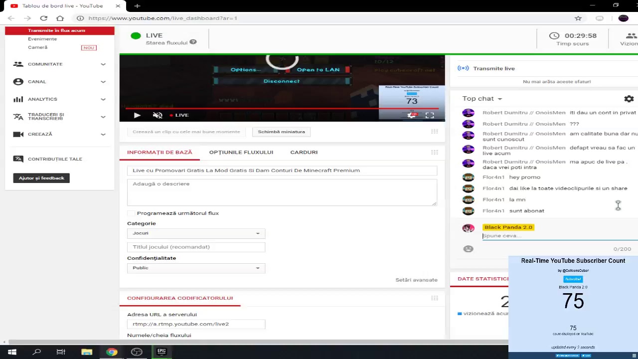Live cu Promovari Gratis La Mod Gratis Si Dam Conturi De Minecraft ...