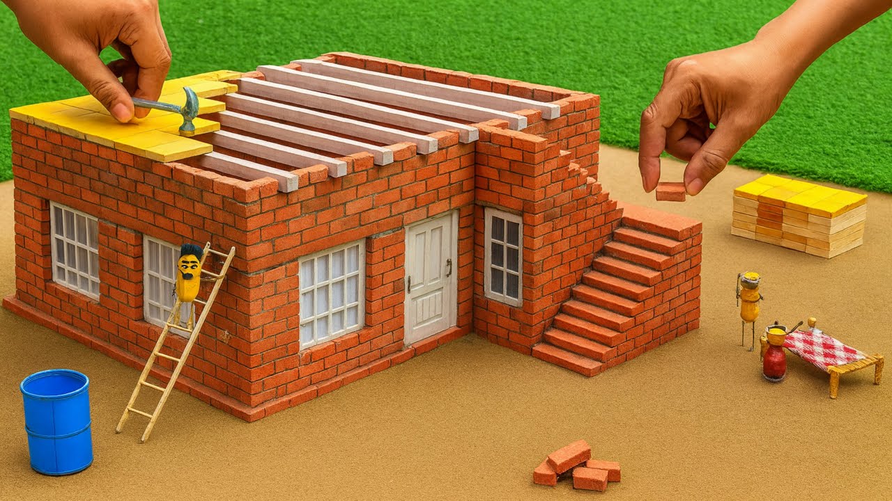 How to Build a Mini House with Real Bricks | Creative DIY Project - YouTube