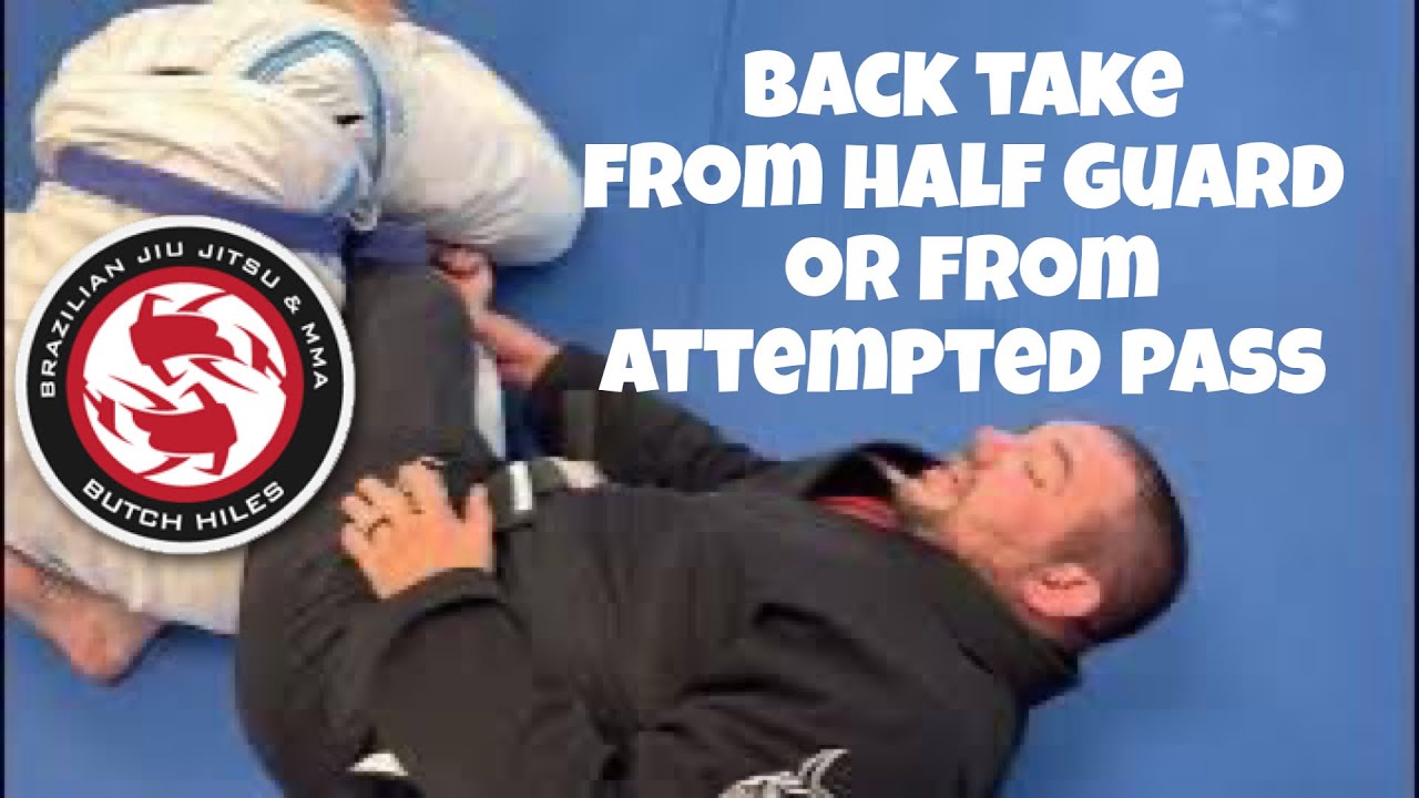 Back take from half guard or from attempted guard pass BJJ - YouTube
