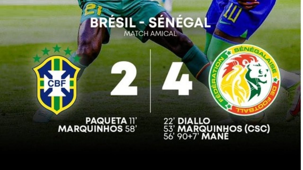 Brésil vs Sénégal match complet en français - YouTube