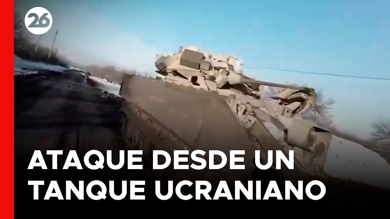 Nuevas imágenes de un ataque desde un tanque ucraniano - YouTube