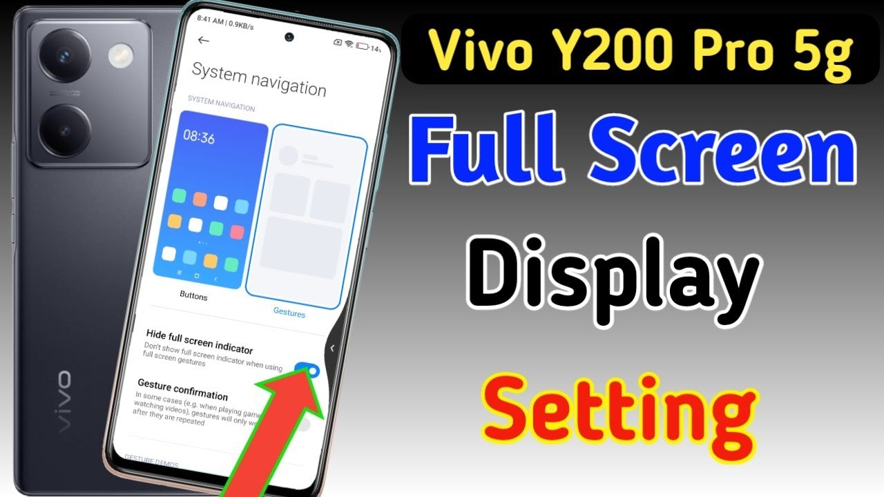 Vivo y200 pro 5g full screen gesture setting/Vivo y200 pro 5g full ...
