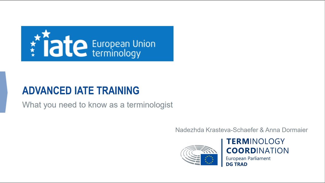 Advanced IATE Training - May 2022 - YouTube