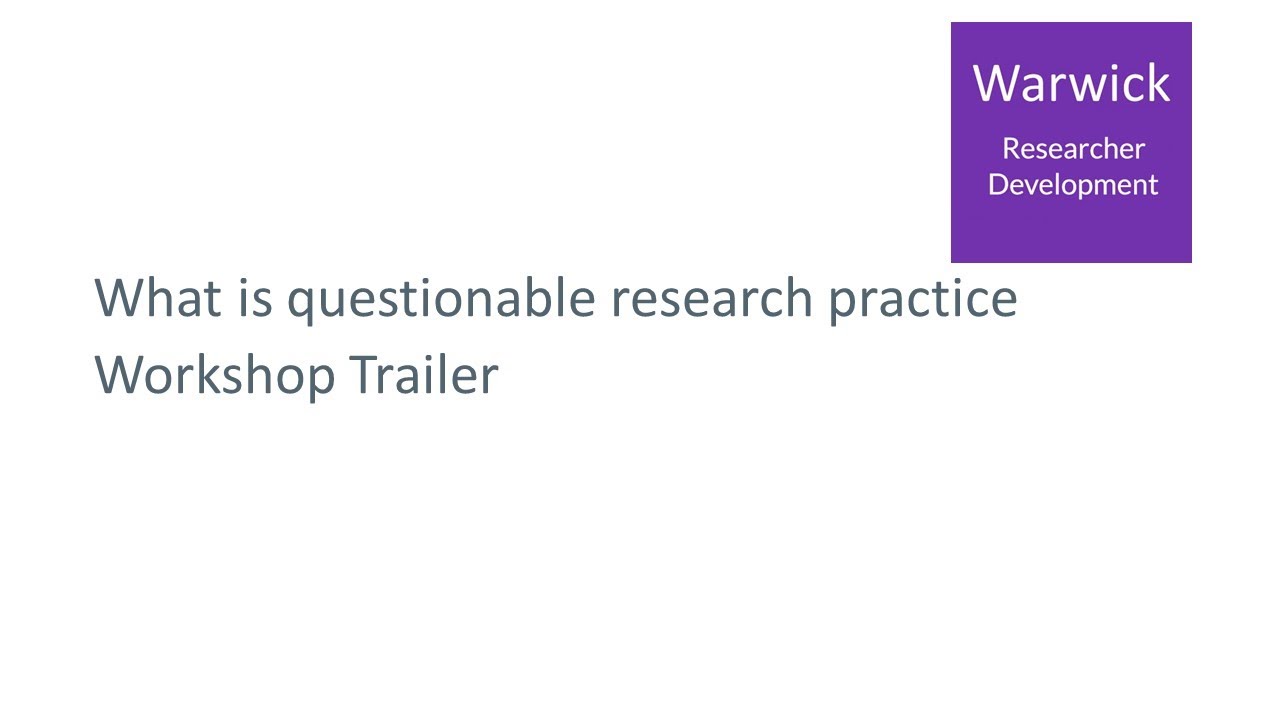 what is questionable research practice - YouTube