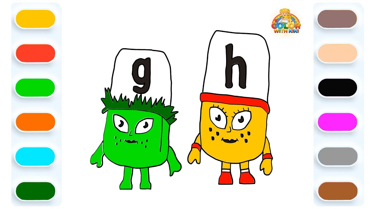 Learn to Draw ABCD Living Alphablocks - Drawing and Coloring Tutorial ...