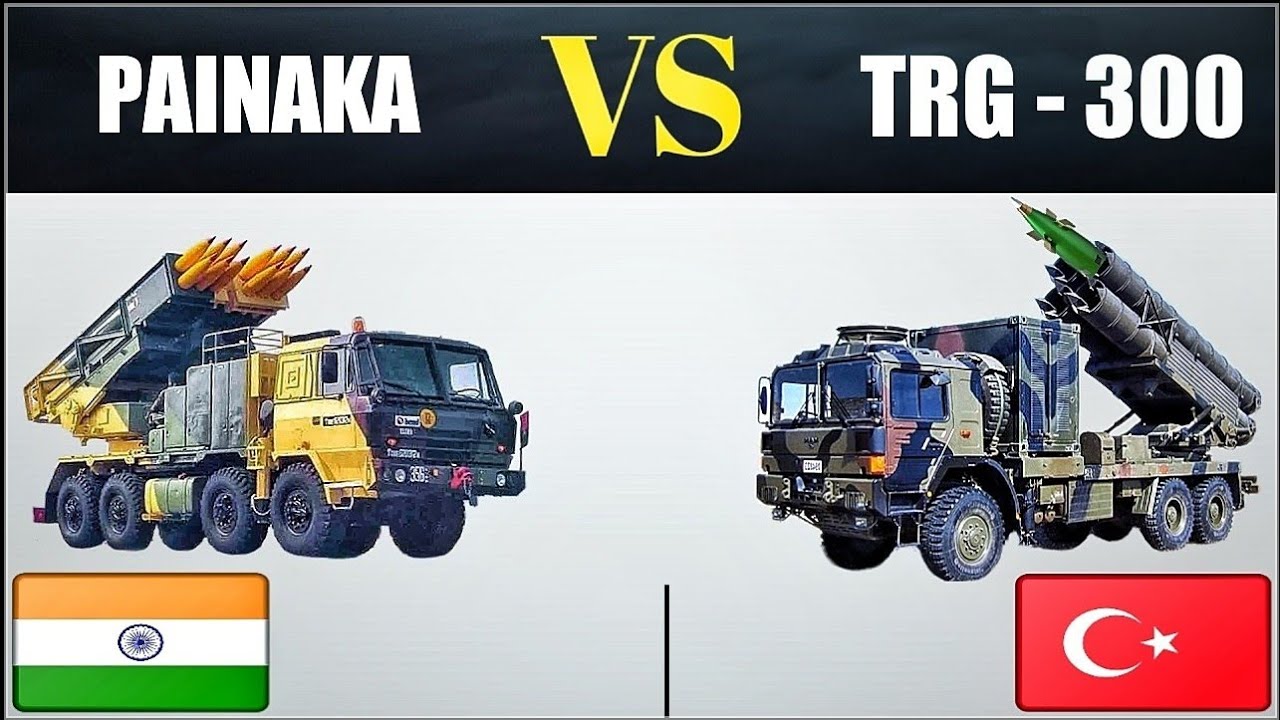 Turkish TRG-300 TIGER VS Indian PINAKA Multiple Rocket Launcher - YouTube
