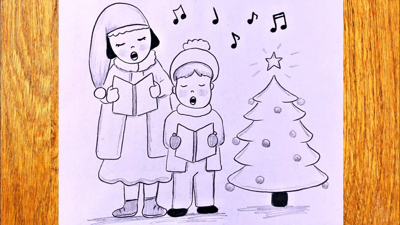 Cum sa desenezi colindători/ Prin desen prezint datini românești ...