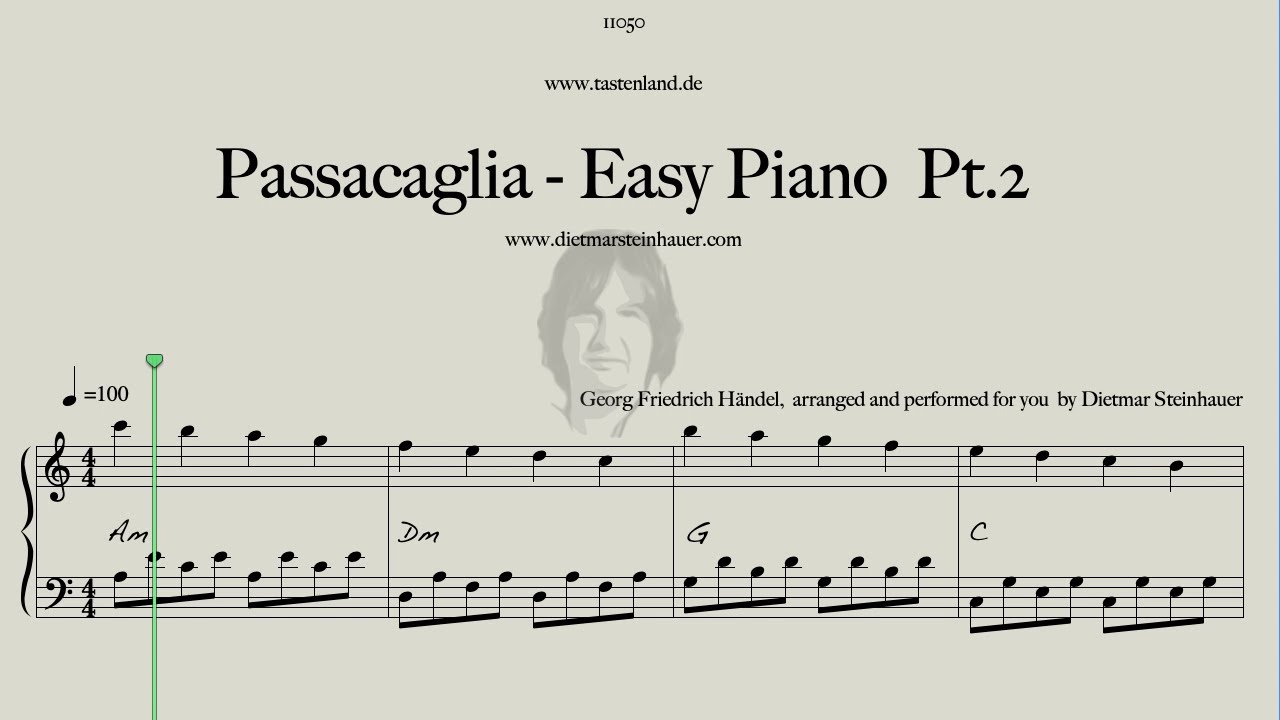 Passacaglia Pt 2 - Easy Piano - Georg Friedrich Händel Chords - Chordify