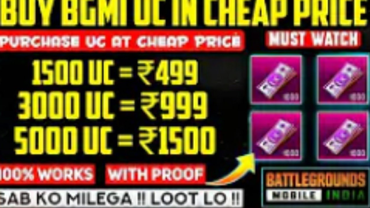 Purchase BGMI UC At Cheap Price || 100% Working || BGMI UC Buy - YouTube