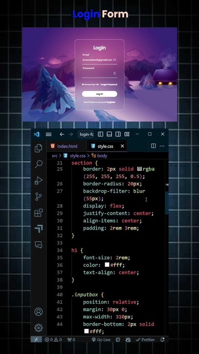 Login Form Using Html And Css 💻😎 Codinglife Codingtips Htmltutorial Codingninja Htmltricks 