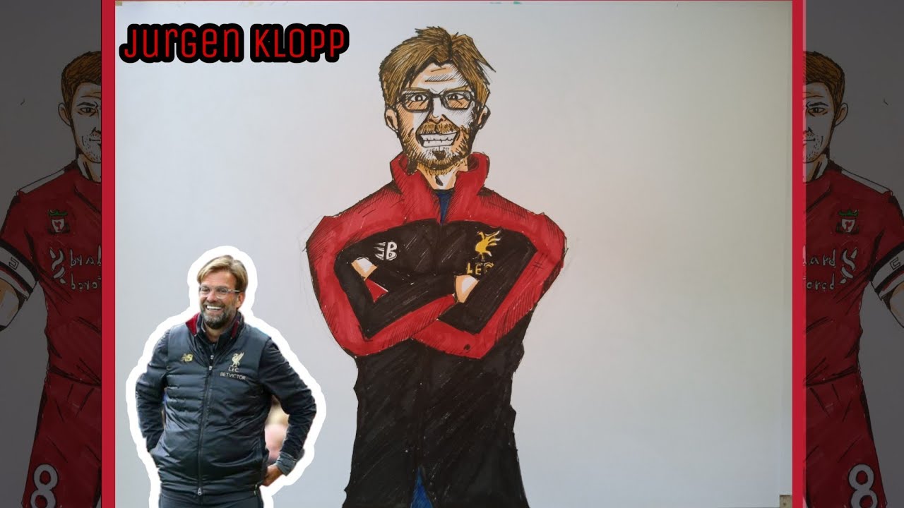 jurgen klopp drawing วาดเจอร์เก้น คล็อปป์ - YouTube