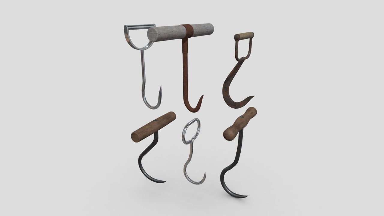 Meat Hook Pack - low poly PBR 3d model - YouTube