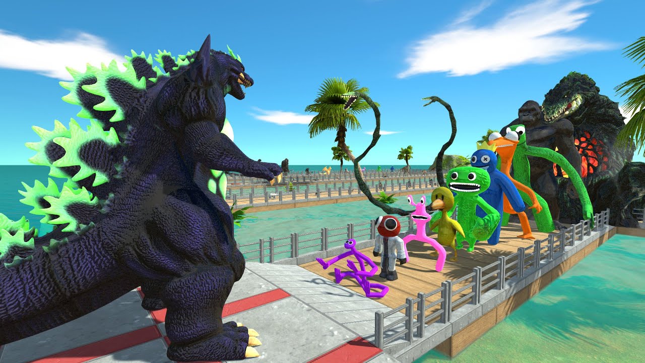 Super Godzilla vs Rainbow Friends OASIS DEATH RUN - Animal Revolt ...