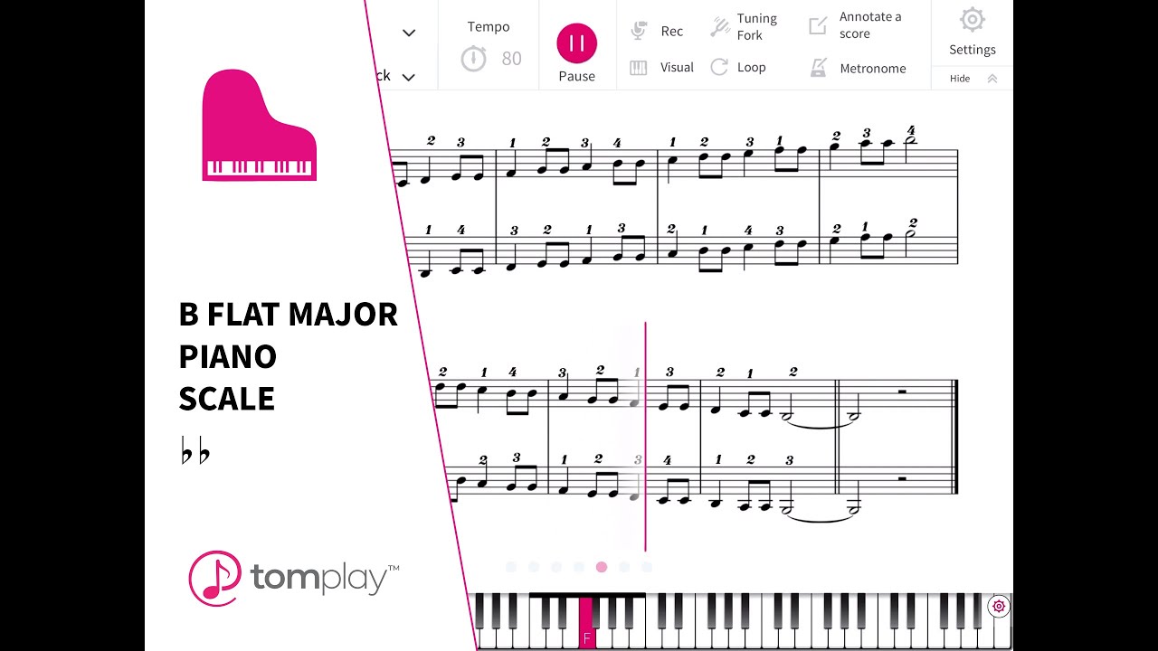 B Flat Major Piano Scale (Sheet Music and Backing Track) 🎹 - YouTube