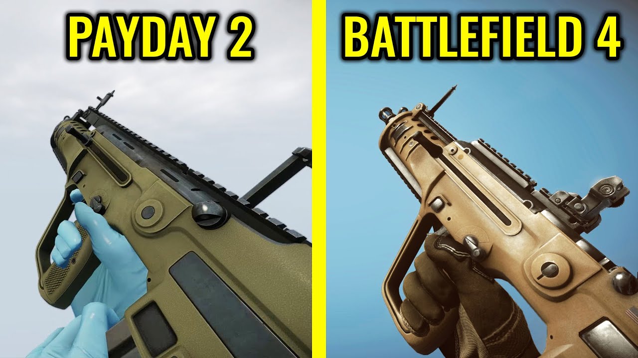 Payday 2 vs Battlefield 4 - Weapons Comparison - YouTube