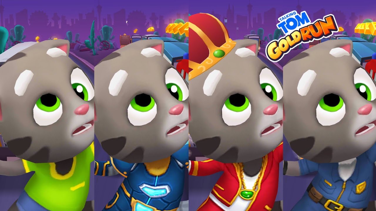 Talking Tom Gold Run - Talking Tom vs Cyber Tom vs Super Tom vs Agent ...