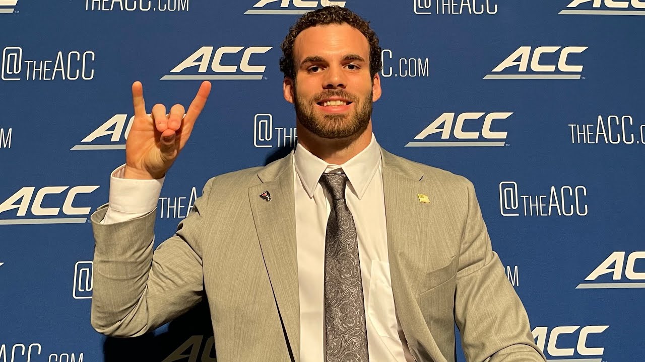 NC State LB Payton Wilson talks to media during ACC Kickoff 2023 - YouTube