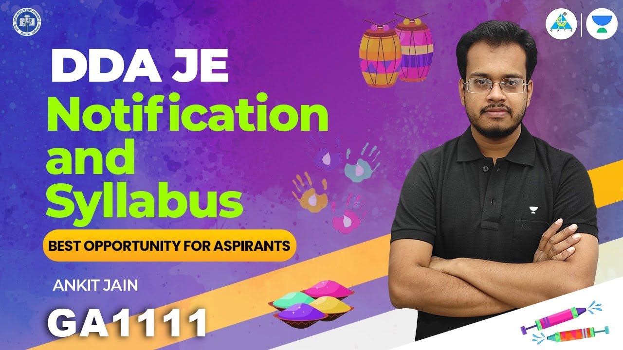 DDA JE Notification & Syllabus | Ankit Jain | #unacademy #sscje - YouTube