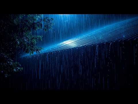 No Ads Rain Sounds for Sleeping – ASMR Powerful Rainfall On Tin Roof to Calm Overthinking