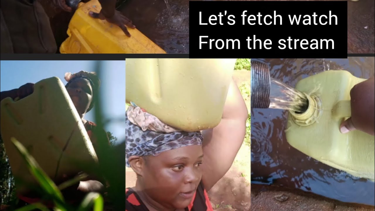 African village life//fetching water from the stream #roadto1k - YouTube