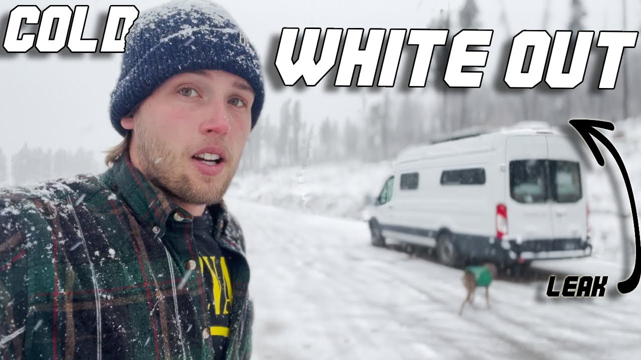 Solo Van Life in Winter Storm with a Leaky Roof... - YouTube