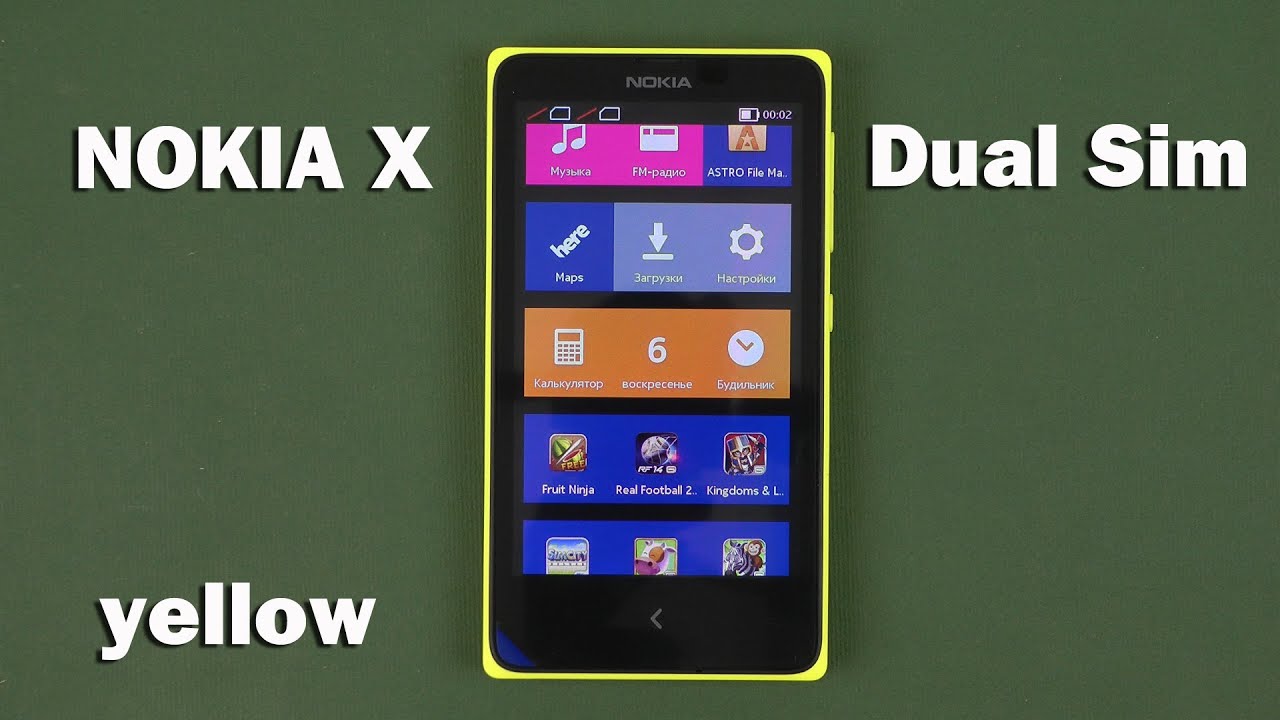 Распаковка Nokia X Dual Sim Yellow - YouTube