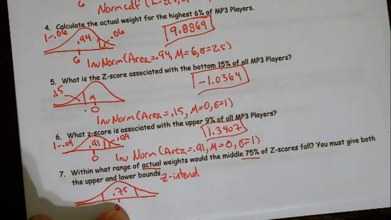 06 Quiz Norm CDF Inverse Norm and CLT - YouTube