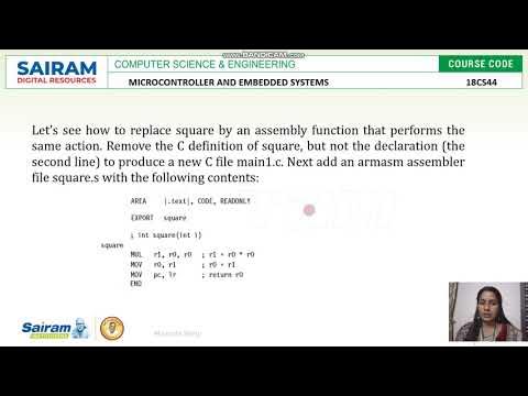 Lecture Video_18CS44_MCES_Module 2_Writing Assembly Code,Profiling and Cycling_Lorate Shiny ...