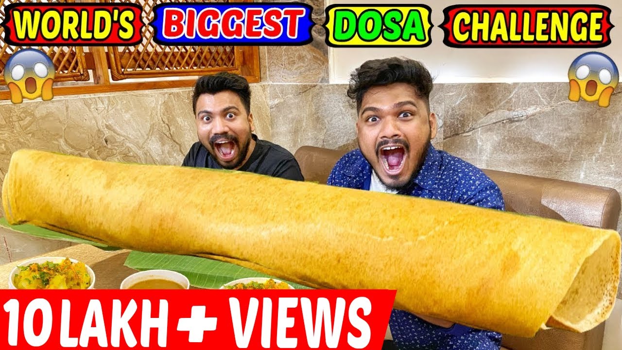 WORLD'S BIGGEST DOSA EATING CHALLENGE IN HYDERABAD | HYDERABAD TOUR ...