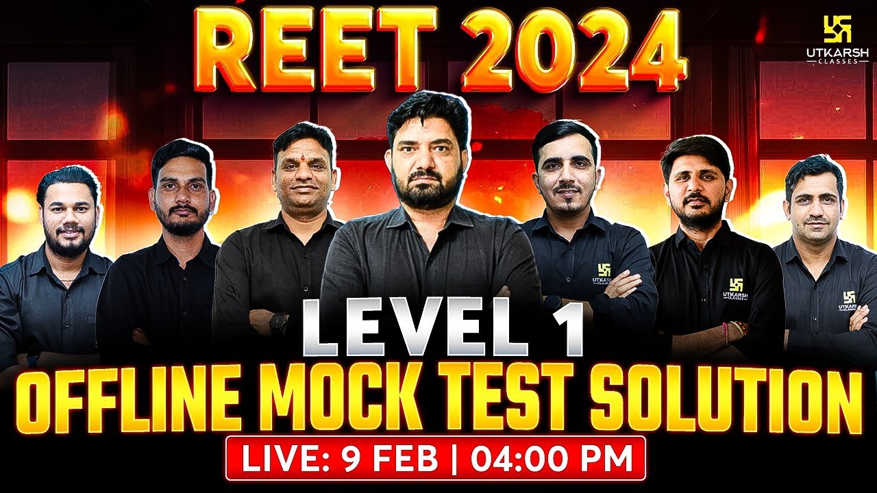 REET 2024 Level -1 Offline Mock Test Paper Solution | Utkarsh Teaching ...