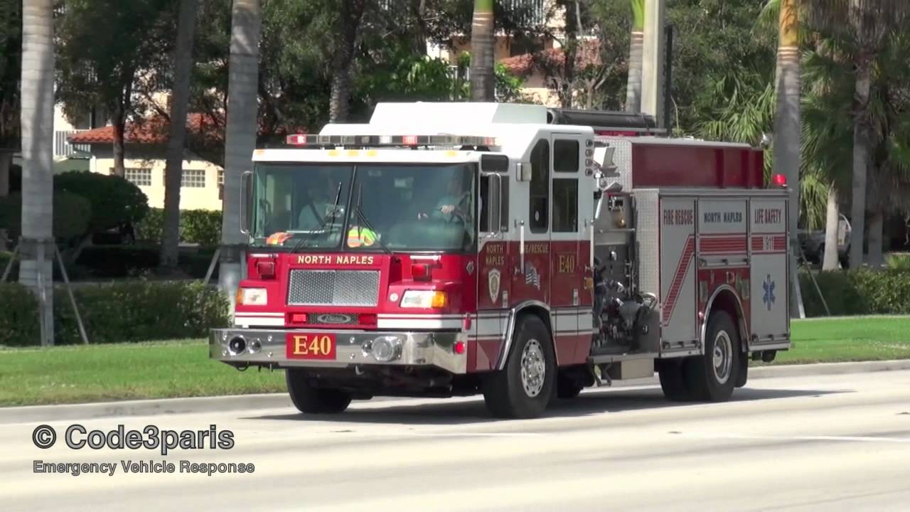 North Naples Fire Dept. Engine 40 + Collier County Ambulance 2 - YouTube