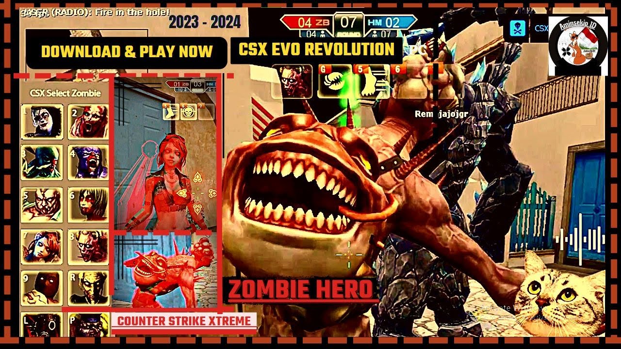 Counter Strike CSX EVO VS CS SME, EXPLAIN GAMEPLAY MODE ZOMBIE HERO ...