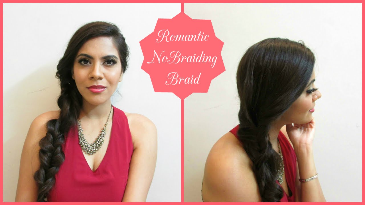 Romantic No Braiding Side Braid - YouTube
