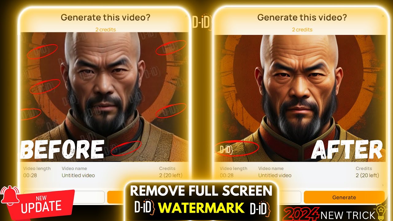 How to Remove Watermark from Video/Studio D-ID Watermark After update ...