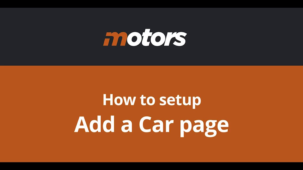 Motors - How to setup Add a Car page - StylemixThemes - YouTube