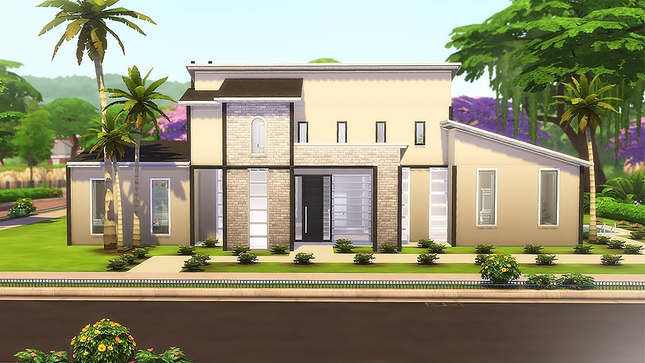 MINIMAL MODERN HOUSE // THE SIMS 4 SPEED BUILD - YouTube