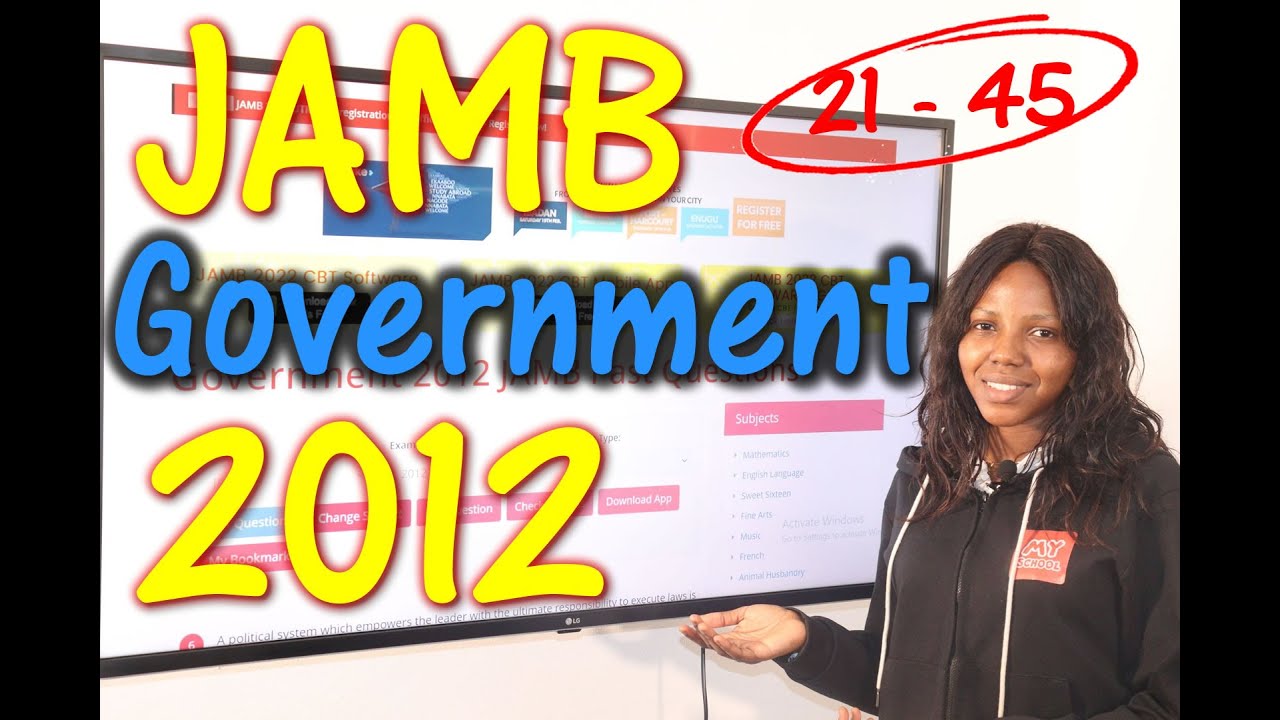 JAMB CBT Government 2012 Past Questions 21 - 45 - YouTube