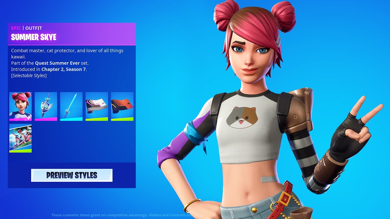 Summer Skye in Fortnite CREW PACK Showcase! - YouTube