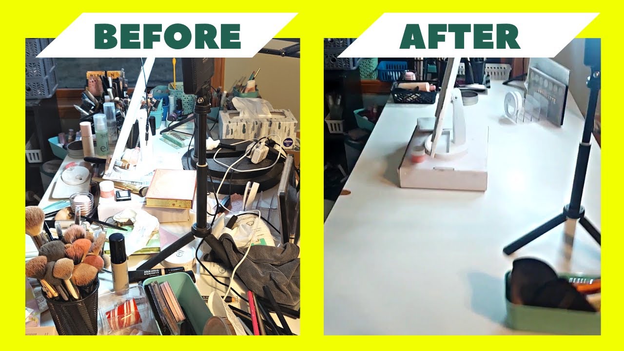 Let's clean my makeup vanity [It's BAD] and talk about clutter. - YouTube