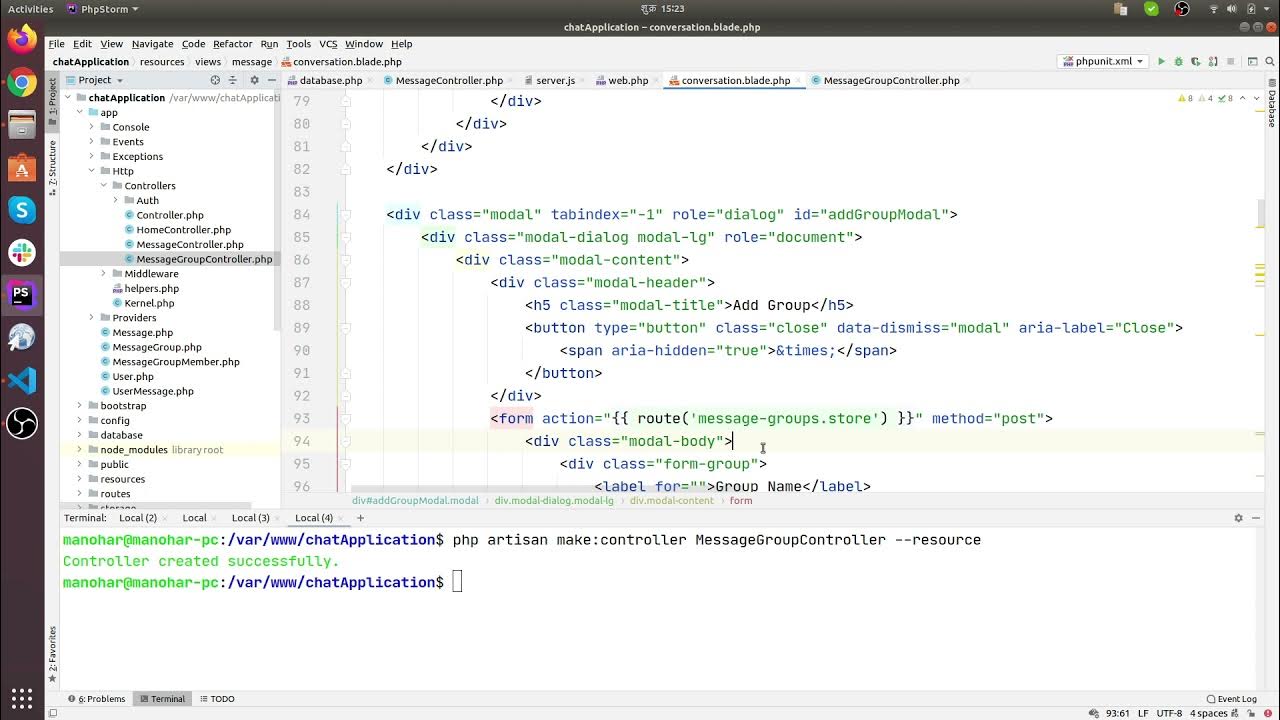 Chat App Tutorial with Laravel 7 & Socket.IO - Part 13 (Adding group and members) - YouTube