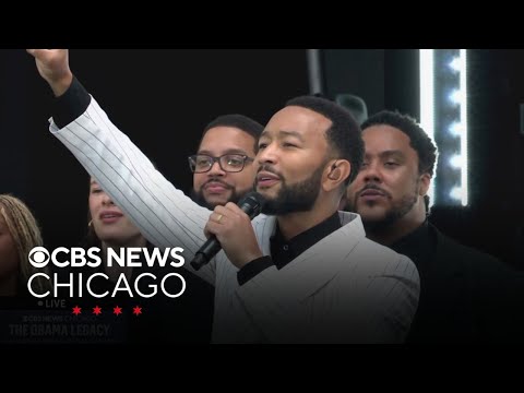 John Legend takes the stage with Common for Obama Center opening