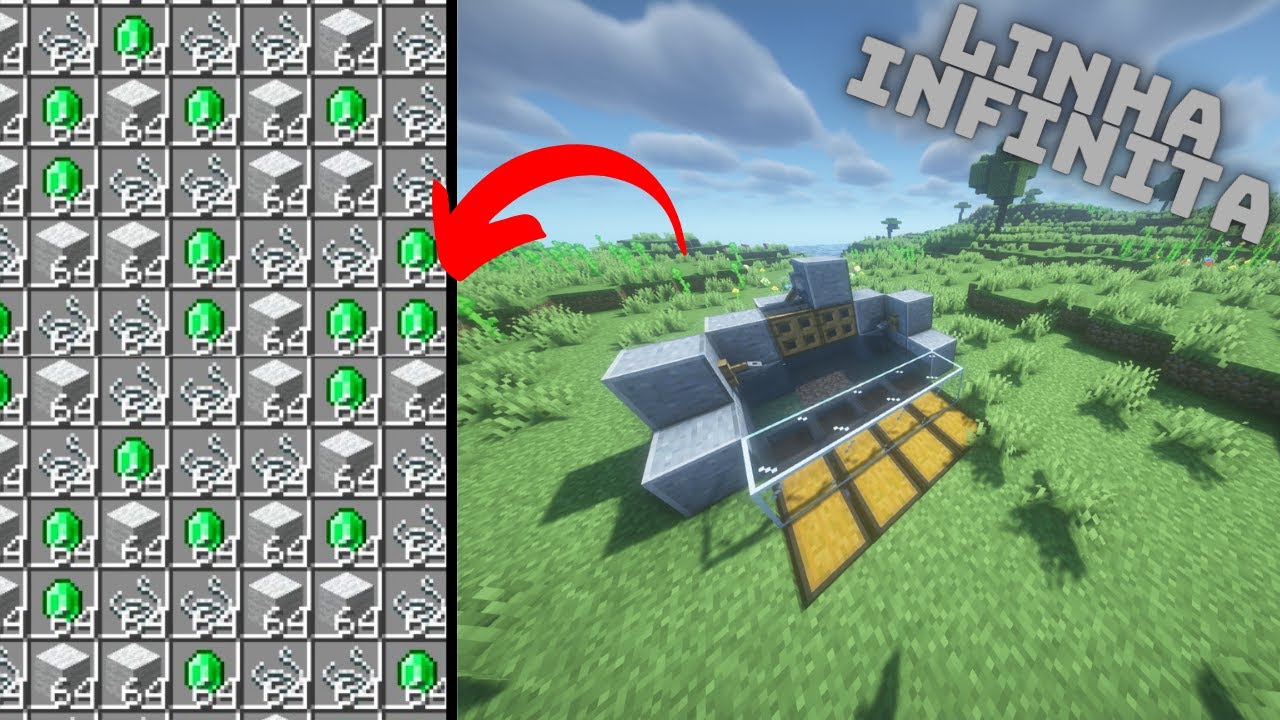 DUPLICADOR INFINITA DE LINHAS | ESMERALDA E LÃ INFINITO | BUG MINECRAFT ...