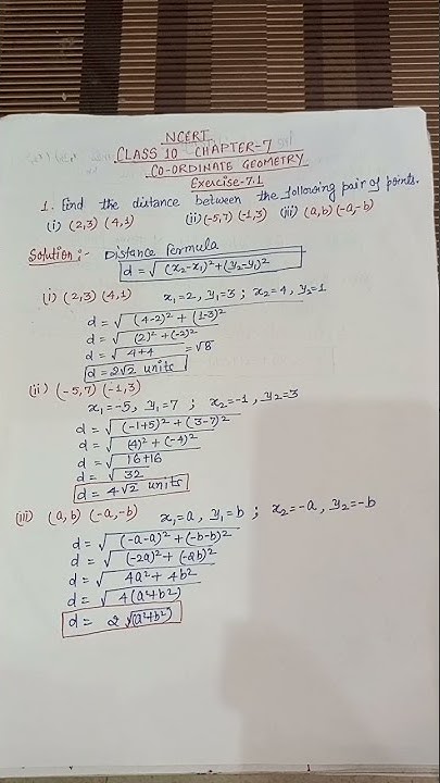 Class 10 Maths Ch - 7 Ex - 7.1 Solution - 1#shorts#maths - YouTube