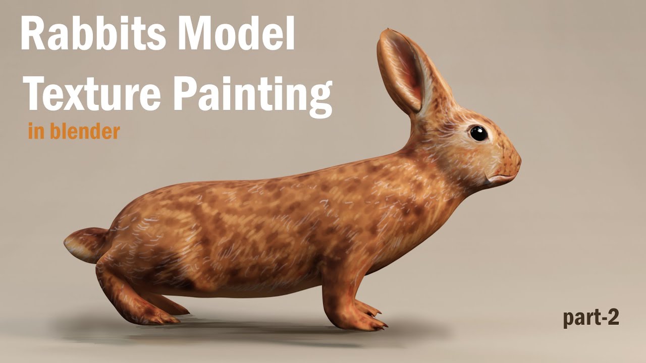 Rabbits model texture painting in blender/animal - YouTube
