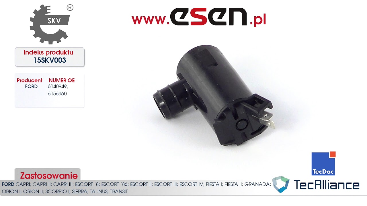 Pompka spryskiwacza Ford Fiesta Ford Escort Ford Scorpio Ford Sierra ...