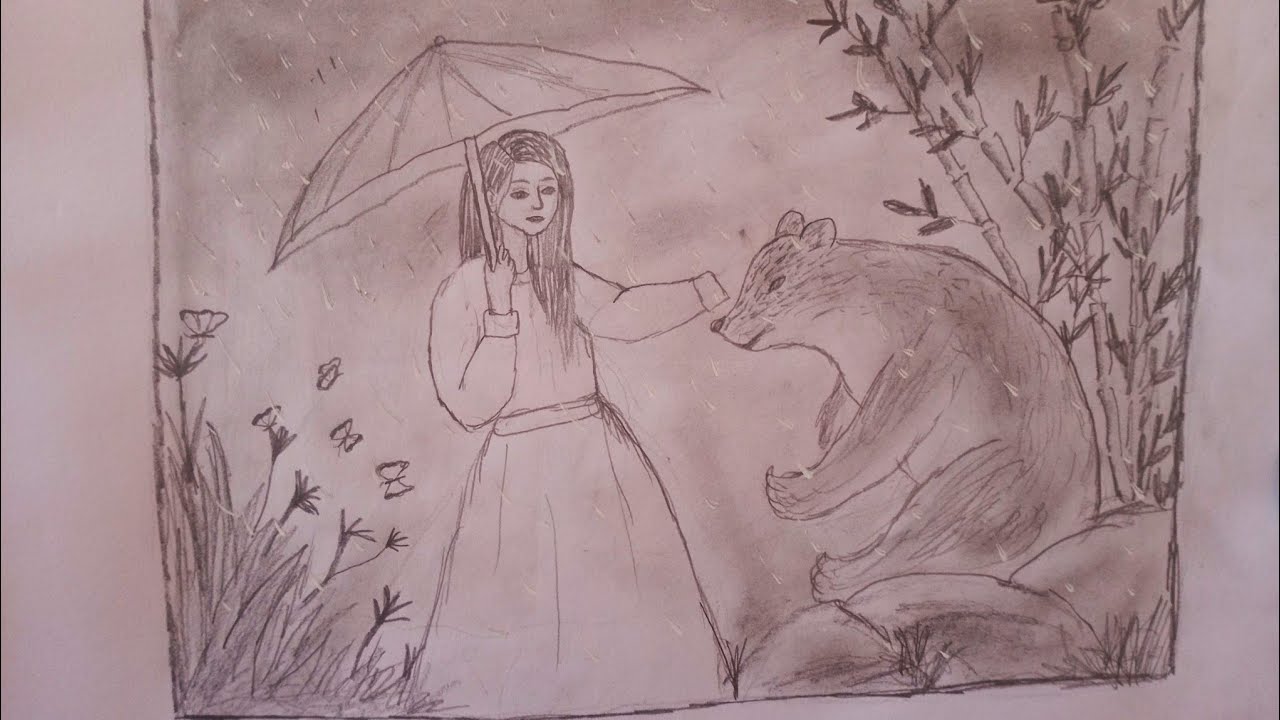 how to draw a barbie girl and panda drawing//sample and easy #barbie# ...